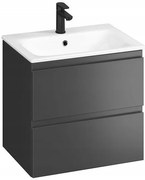 Cersanit Moduo SET, závěsná skříňka 60x45x57 cm + umyvadlo 60cm, antracitová matná, S801-472-DSM