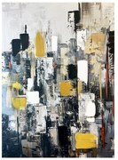 Obraz s ručně malovanými prvky na plátně 70x100 cm Cityscape – Styler