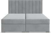 Manželská postel AGEN Velvet 160×200 cm světle šedá
