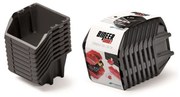 PROSPERPLAST Set úložných boxů 8ks BINEER SHORT 144x118x84 mm černý