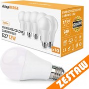 BERGE SADA 10x LED žárovka E27 12W - studená bílá