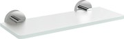 Sapho Sapho, X-ROUND skleněná police 200mm, chrom/mléčné sklo, XR009-02