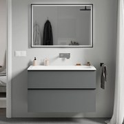 Koupelnová skříňka LAVOA 100 cm s umyvadlem z minerálního odlitku CREAM