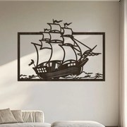 dřevo života Dřevěná dekorace na zeď Loď na moři Rozměry (cm): 40x28, Zvolte barvu dekoru: Wenge