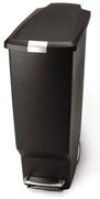 Pedálový odpadkový koš Simplehuman – 40 l, úzký, černý plast