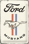Postershop Plechová cedule: Ford Mustang (Horse & Stripes) - 20x30 cm