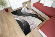 Moderní koberec Tap - vlnky 5 - růžový/šedý Rozměr koberce: 130x190 cm