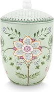 Pip Studio Lily &amp; Lotus skladovací dóza 1,5l, zelená (porcelánová dóza)