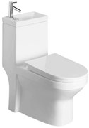 Aqualine HYGIE - WC kombi s umývátkem, DualFlush, bílá PB104W