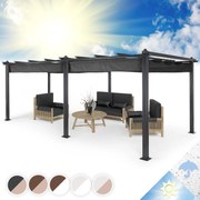 Blumfeldt Pantheon, pergola, přístřešek, 3 x 6 m, hliník, sluneční stříška, polyester, šedá barva