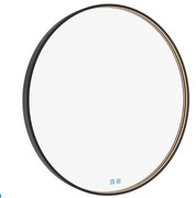Nimco Zrcadla - Zrcadlo s LED osvětlením, průměr 80 cm, dotykový senzor, černá ZPC 31002RVX-90