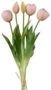 Umělý svazek tulipánů světle růžová, 38 cm