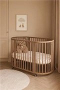 Dětská rostoucí postýlka 3v1 oválná + matrace New Baby ořechová