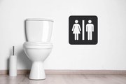 Samolepka na zeď WC označení Barevná varianta: Černá, Velikost (šířka x výška): 20x20cm
