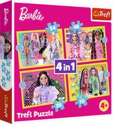 Puzzle trefl puzzle veselý svět barbie 4v1 (35, 48, 54, 70 dílků)