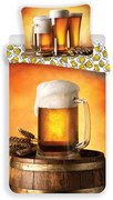 Jantarové bavlněné povlečení na jednolůžko 140x200 cm Beer – Jerry Fabrics