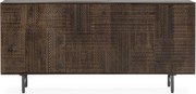 Tmavě hnědá komoda z mangového dřeva 160x75x40 cm Kalai – MOME