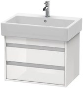 Duravit Ketho - Umyvadlová skříňka 48x65x44 cm, 2 zásuvky, lesklá bílá KT662402222
