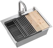 Kuchyňský nerezový dřez QUADRON LUKE 110 s baterií a příslušenstvím 58x45x20 cm