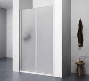 Aqualine - Sprchové dveře Pilot, dvoudílné 90 cm, lesklý hliník/sklo Brick PT092