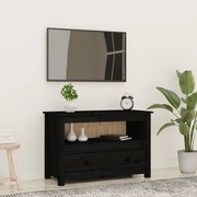 TV skříňka černá 79x35x52 cm masivní borové dřevo