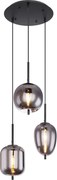GLOBO Závěsné svítidlo BLACKY černá/kouřová E14 40 W pr. 460 x 1200 mm