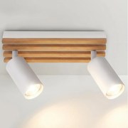 Brilagi - Bodové svítidlo SELE WOOD 2xGU10/30W/230V bílá/dřevo