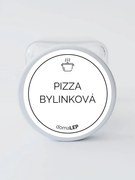 Samolepka na kořenky PIZZA BYLINKOVÁ bílá 5 cm základní písmo