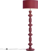 Retro stojací lampa švestková s látkovým stínidlem 160 cm - Captain