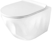 Závěsná WC mísa se SoftClose sedátkem REA Gustavo Rimless, bílá lesk