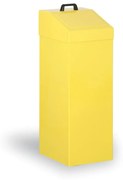 Kovový odpadkový koš na tříděný odpad, 100 l, žlutý