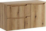 Závěsná skříňka pod umyvadlo Nova s deskou a košem na prádlo 100 cm dub coast evoke