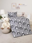 MK Lůžkoviny Bavlněné povlečení Renforcé do postýlky - Panda 100 × 135 cm, 40 x 60 cm