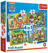 Puzzle 4v1 Prázdniny Tlapková Patrola/Paw Patrol 28,5x20,5cm v krabici 28x28x6cm