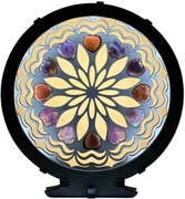 Li-Go "Srdce, ametystová/karneolová mandala" Stolní lampa 20x22 cm černá s patinou