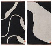 Černobílé ručníky v sadě 2 ks z Bio bavlny 50x90 cm Nova Arte – Mette Ditmer Denmark