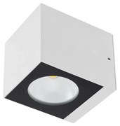 Redo 90097 Teko, bílé nástěnné exteriérové svítidlo se svícením dolu, 6W LED 3000K, výška 9,4cm, IP65