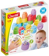 Momy Soft Happy Sound - měkké kostky + 2 zvukové kostky - 18 ks