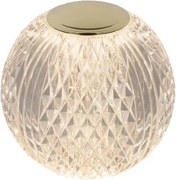 LUCIDE 13599/11/60 CINTRA dotyková stolní lampička V105mm LED 2W/125lm 3000K mosazná, průhledná, nabíjecí baterie, 3StepDIM