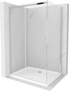 Mexen Omega posuvná sprchová kabina 120 x 70 cm, transparentní, chrom + Flat sprchová vanička - 825-120-070-01-00-4010