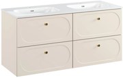 Comad Koupelnová skříňka s keramickým dvojumyvadlem Donna Sand 120 cm - béžový písek