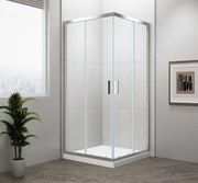 Polysan Easy Line - Sprchový kout 90x80 cm, leštěný hliník/čiré sklo EL5315