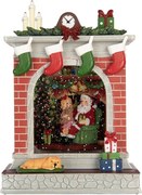Kouzelná krbová římsa se Santou – hrací skříňka s LED - 18*10*25 cm / 3*AA/ USB