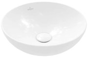 Villeroy & Boch Loop&Friends - Umyvadlo na desku, průměr 42 cm, s přepadem, CeramicPlus, Stone White 4A4600RW