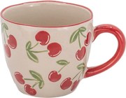 Béžový keramický hrnek 250 ml Cherries – Sass &amp; Belle