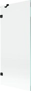 Mexen, Mexen Lunar 1-křídlová vanová zástěna 80 x 150 cm, transparentní, černá - 897-080-000-70-00