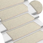 Schodové rohože 15 ks 65 x 21 x 4 cm stříbrné s obdélníkovým okrajem 326907