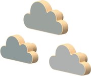 Světle modré nástěnné háčky v sadě 3 ks z bukového dřeva Cloud – Cam Cam Copenhagen