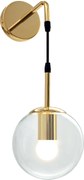 Toolight - nástěnná skleněná lampa E27 60W APP685-1W, zlatá, OSW-00095
