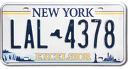 Americká SPZ New York Excelsior LAL 4378